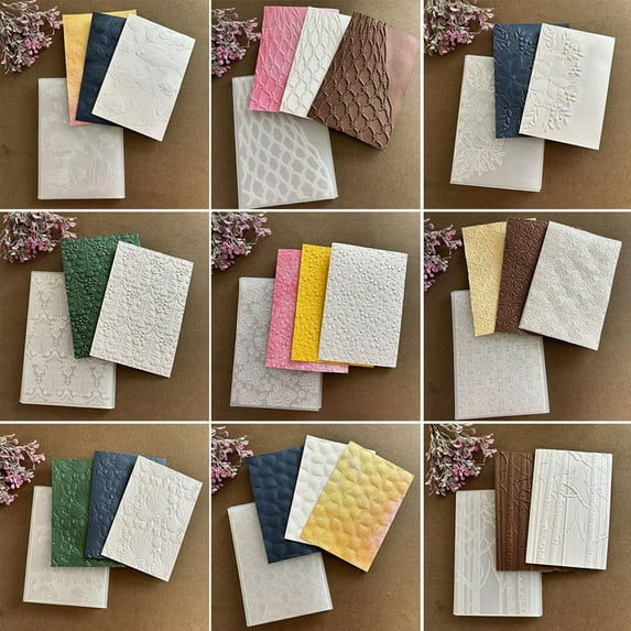 Clerance! PawCasa 3D Textured Tr Plastic Embossing Folders for Card ...