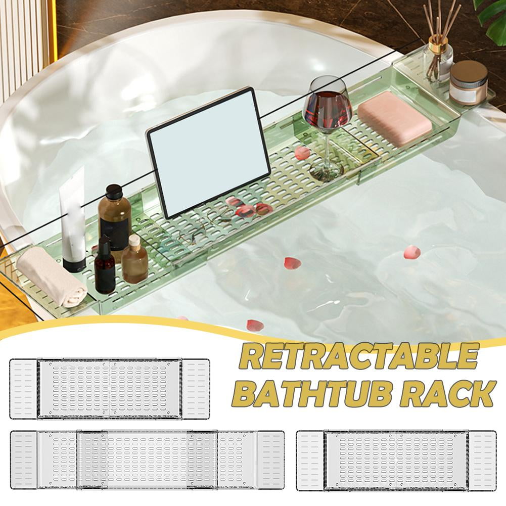 Clerance! PawCasa Clear Acrylic Expandable Bathtub Tray Bathtub Caddy ...