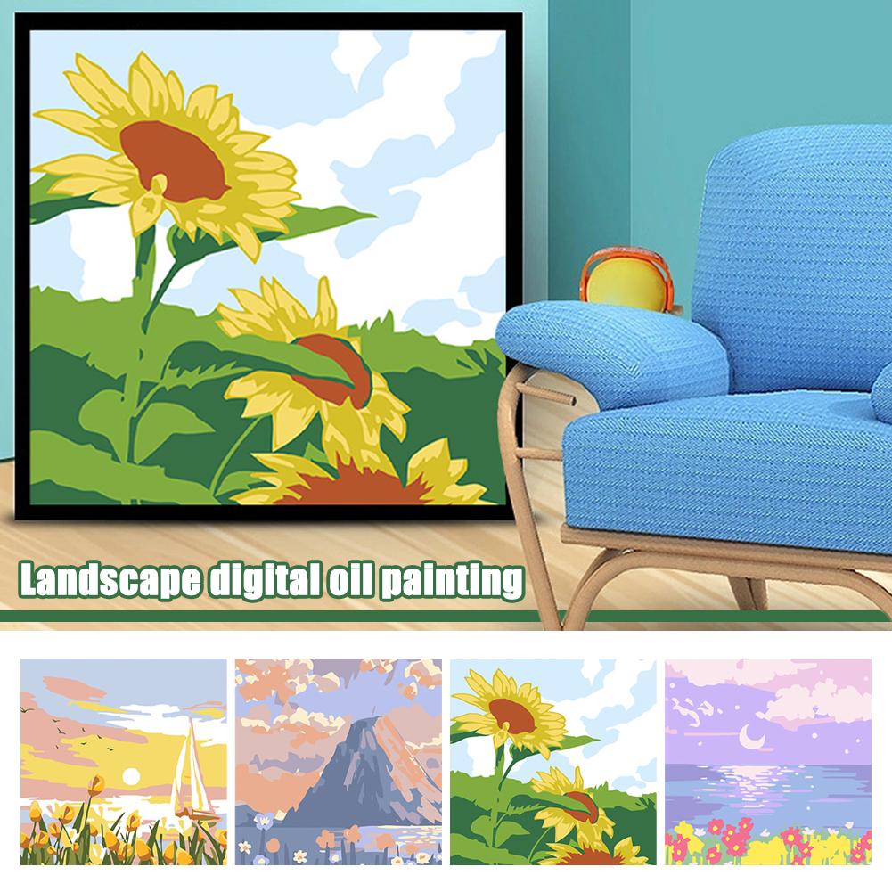 Clerance! PawCasa New Landse Digital Oil Painting Digital Oil Painting ...