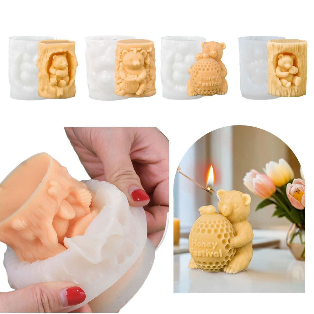 Clerance! PawCasa Relief Bear Silicone Candle Molds Honey 3d Bear ...