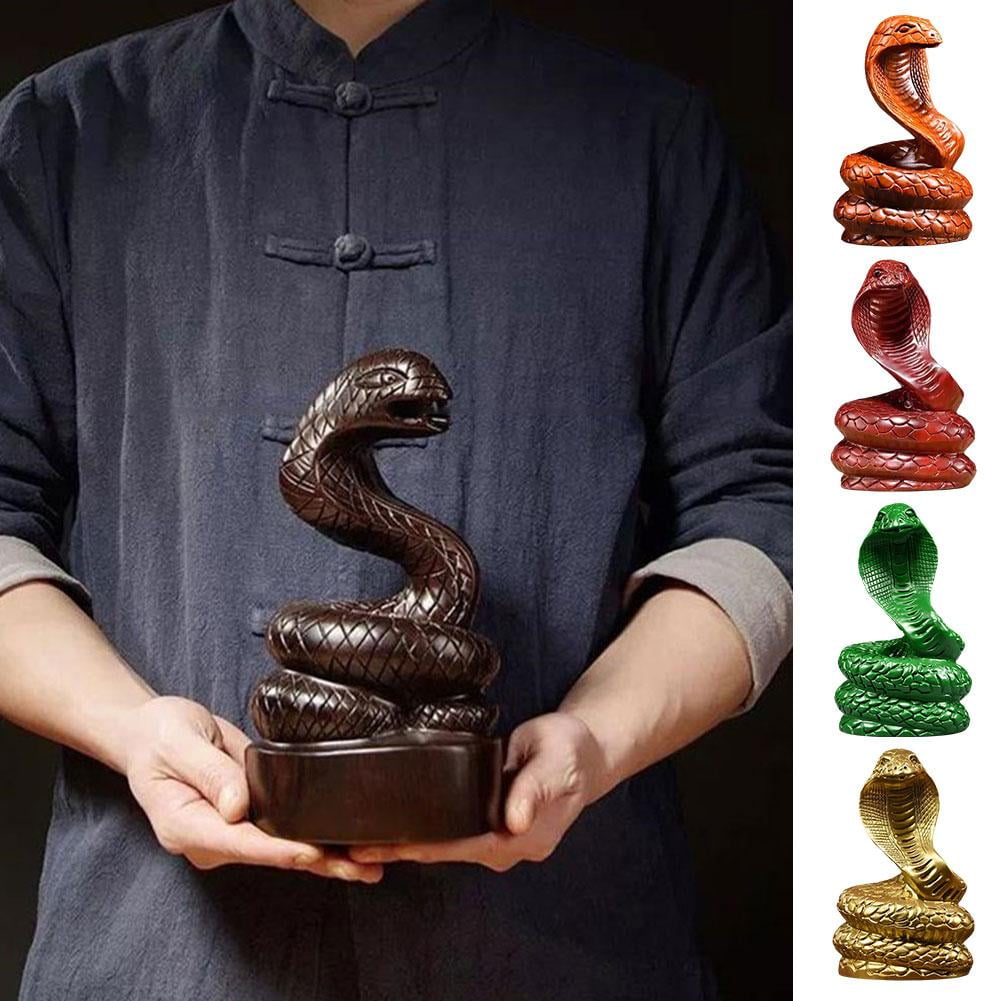 Clerance! PawCasa Snake StatueSmall Wooden Chinese Feng Shui Snake ...