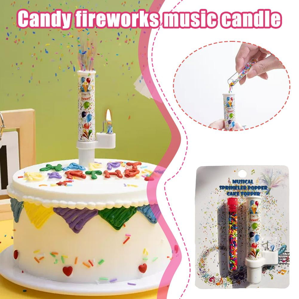 Clerance! PawCasa Sugar Sprinkle Cake Topper Candle Confetti Candle ...