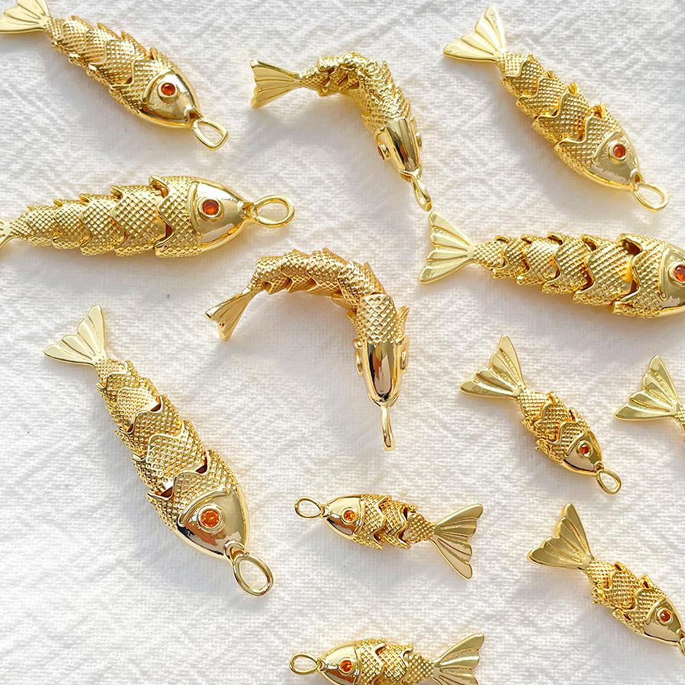 Clerance! RJSQAQE Gold Fish Charm PendantFish Sea Animal Golden Fish ...