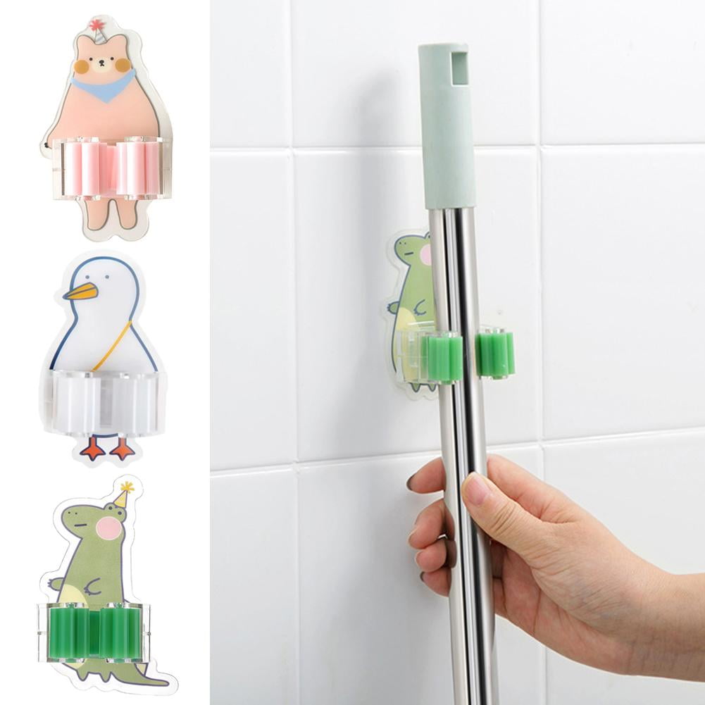 Clerance! Self Adhesive Broom Holder Wall Mounted Broom Clip Broom ...