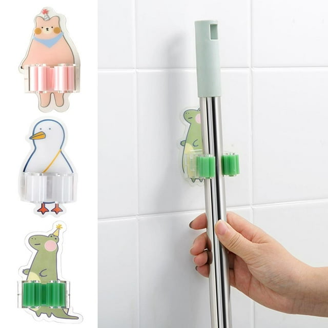 Clerance! Self Adhesive Broom Holder Wall Mounted Broom Clip Broom ...