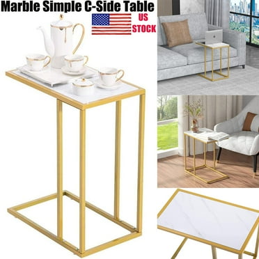 Mobile C Shape Side Table Sofa Couch Side Table Tray for Snack Coffee ...