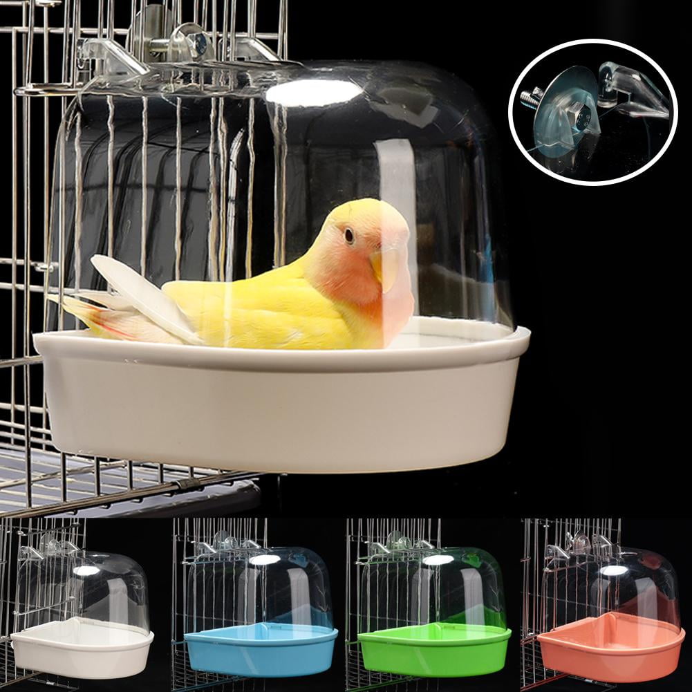 Clerance! TRANSPARENT Bird Bathtub Bath Tub Cage for Small Birds Parrot ...