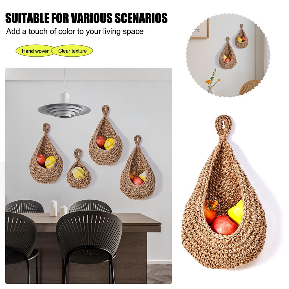 Clerance! Wallmounted Vegetable Fruit and Sundry Basket Natural Weave ...
