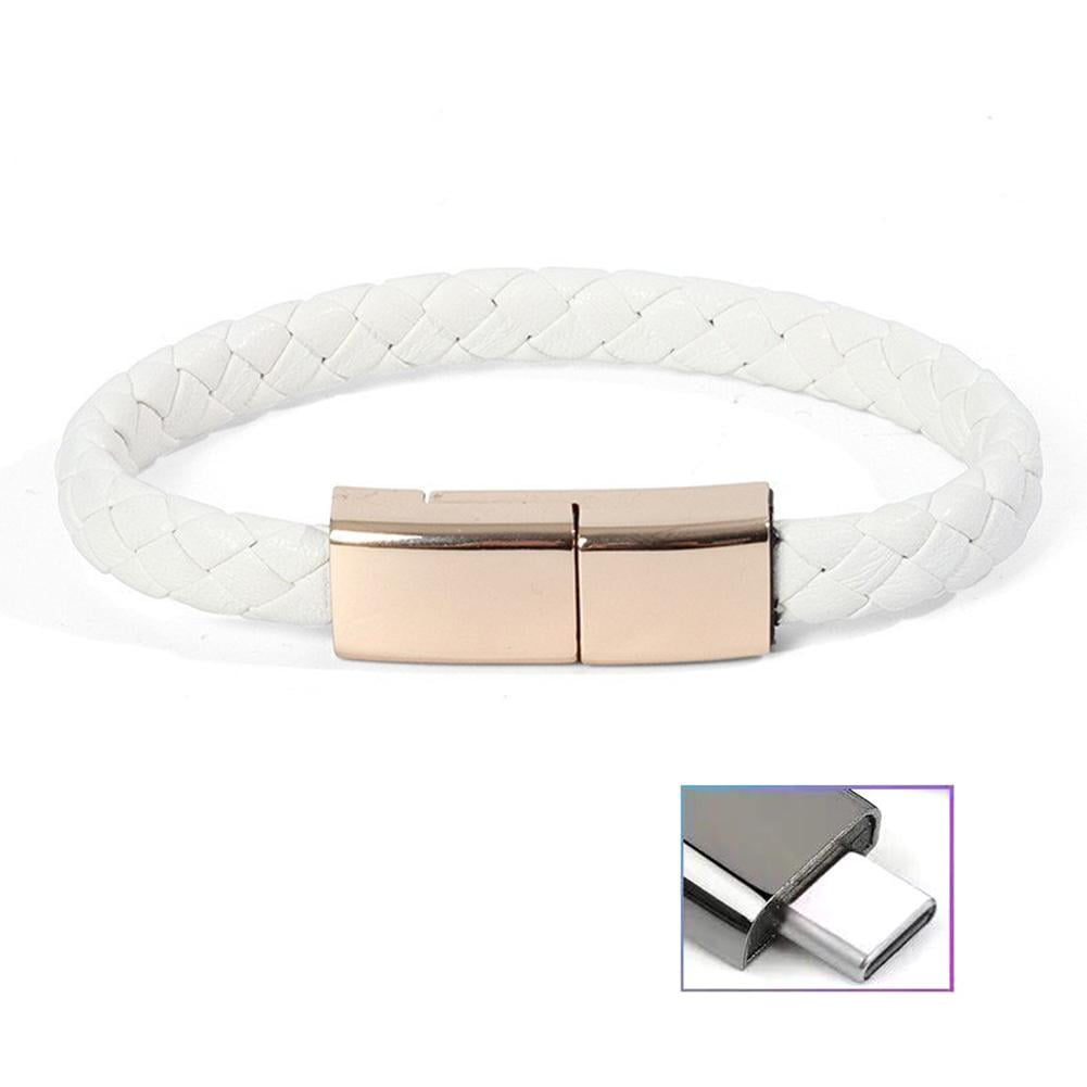 Clerance! White Usb To Cusb Portable Bracelet Data Cable Leather ...