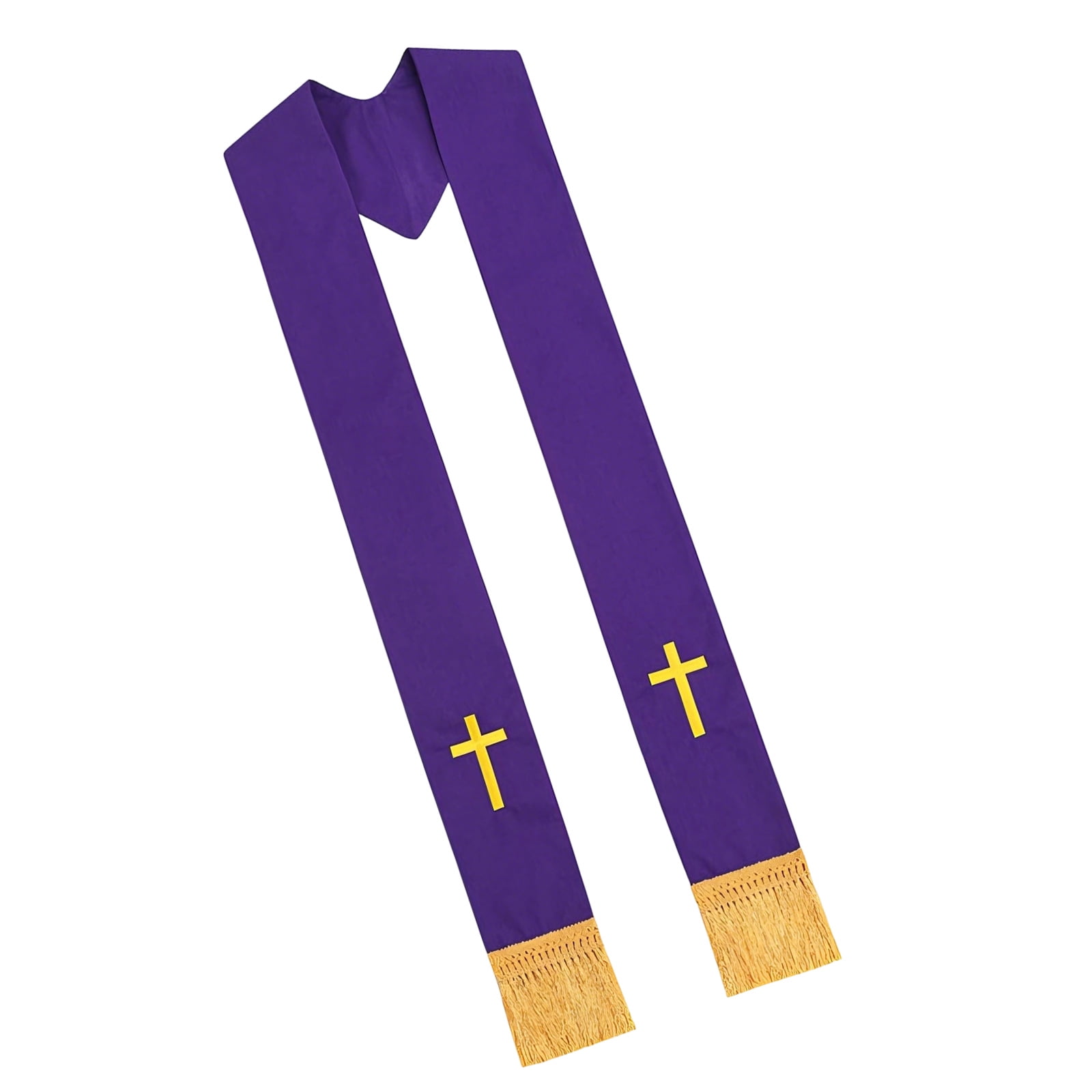 Clergy Stole with Embroidery Crossed Pattern and Tassels Shawl for ...