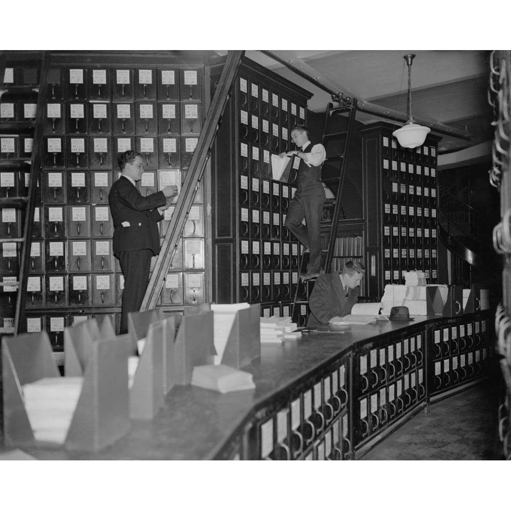 Clerks Working In Capitol Document Room Where All Bills Were Kept On ...