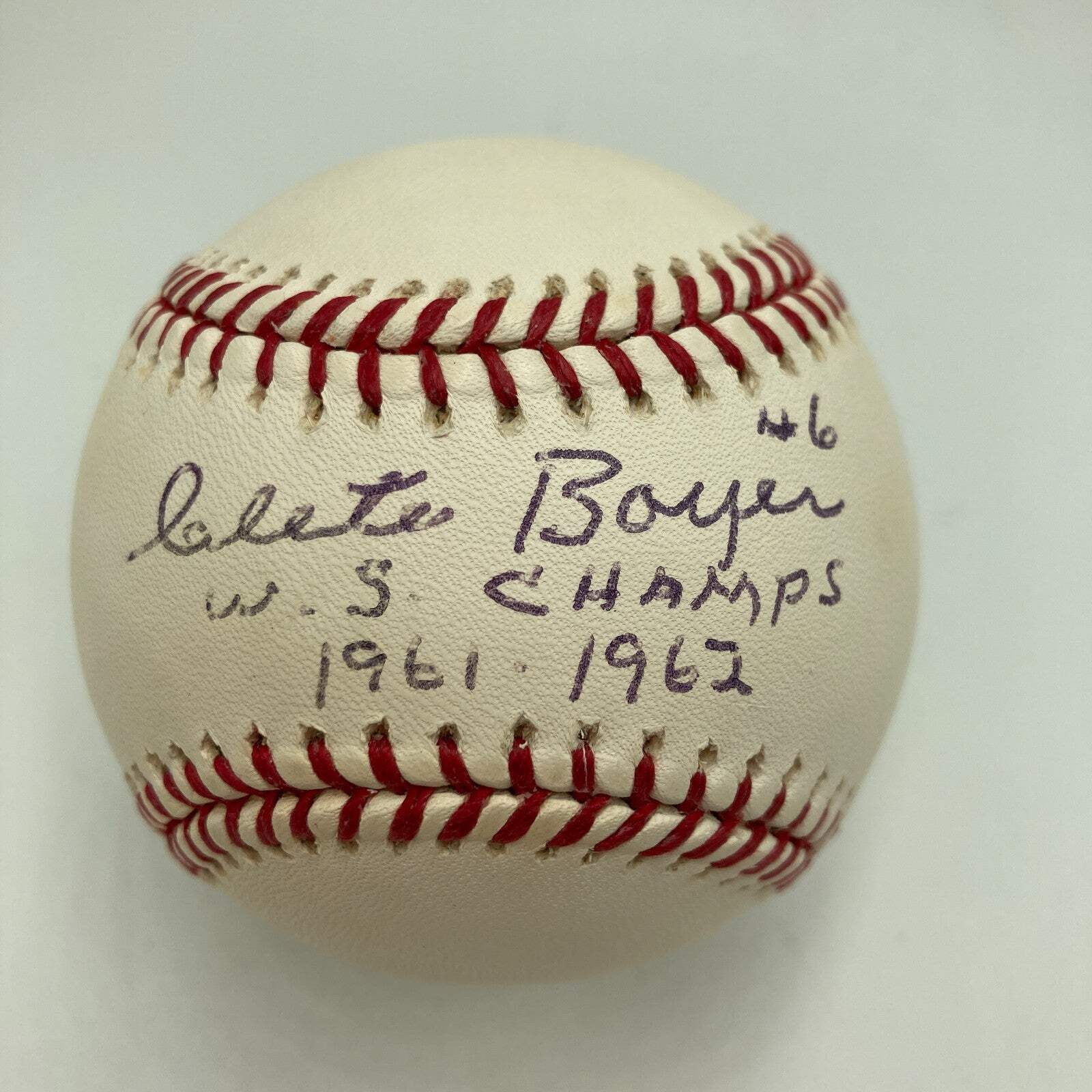 Clete Boyer #6 1961 1962 W.S. Champs Signed Baseball PSA DNA COA ...