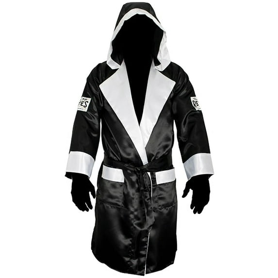 Cleto Reyes Satin Boxing Robe with Hood - Black/White - Walmart.com