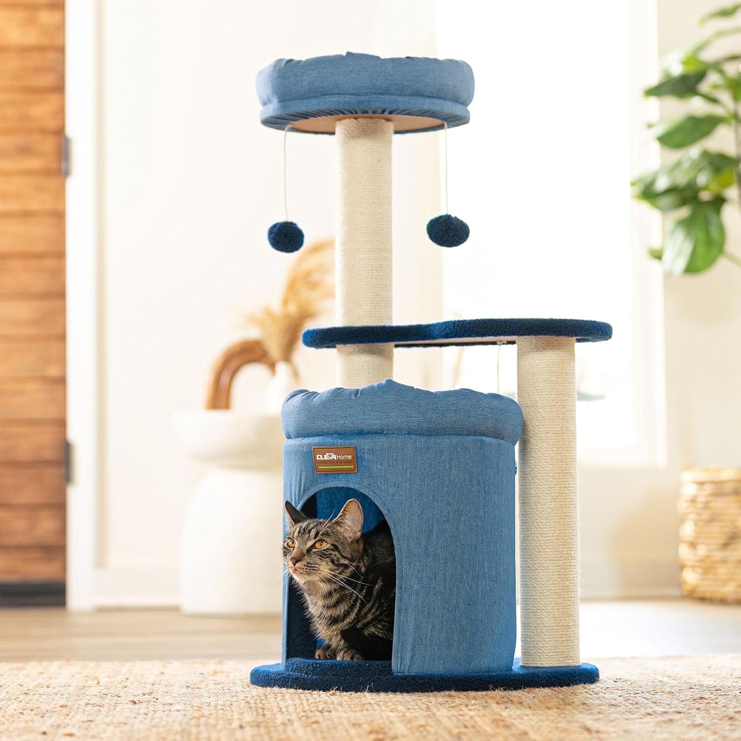 ClevaHome Stylish Cat Tree for for Small Spaces, Kittens, Ultra-Soft ...