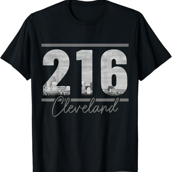 Cleveland 216 Area Code Skyline Ohio Vintage T-Shirt - Walmart.com