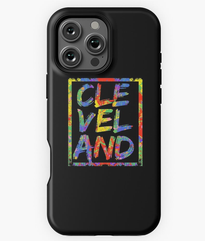 Cleveland 3 Level Paint Splash Phone Case for iPhone 16 15 14 13 12 11 ...