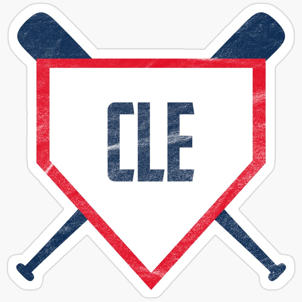 Cleveland Abbreviation Retro Baseball Home Plate Design Sticker Phone ...