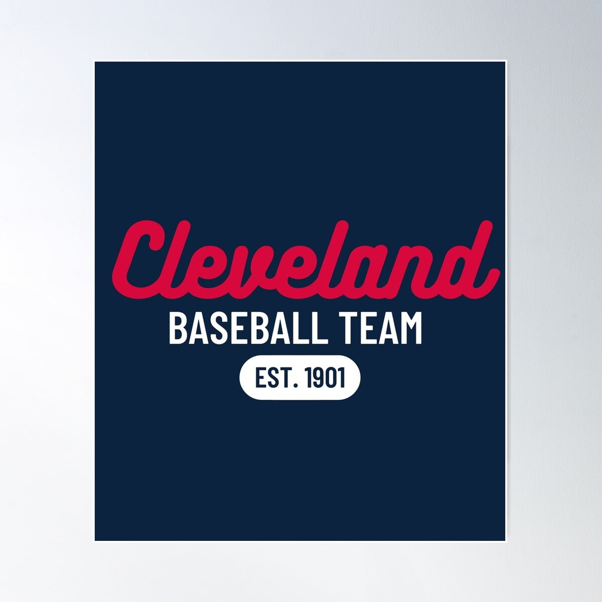 Cleveland Baseball Team Poster Wall Art, Modern Wall Decor For Living ...