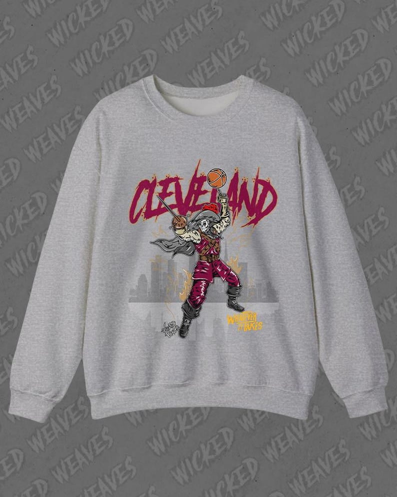 Cleveland Basketball, Sweatshirt, Graphic Skeleton , Fan Gift Crewneck ...