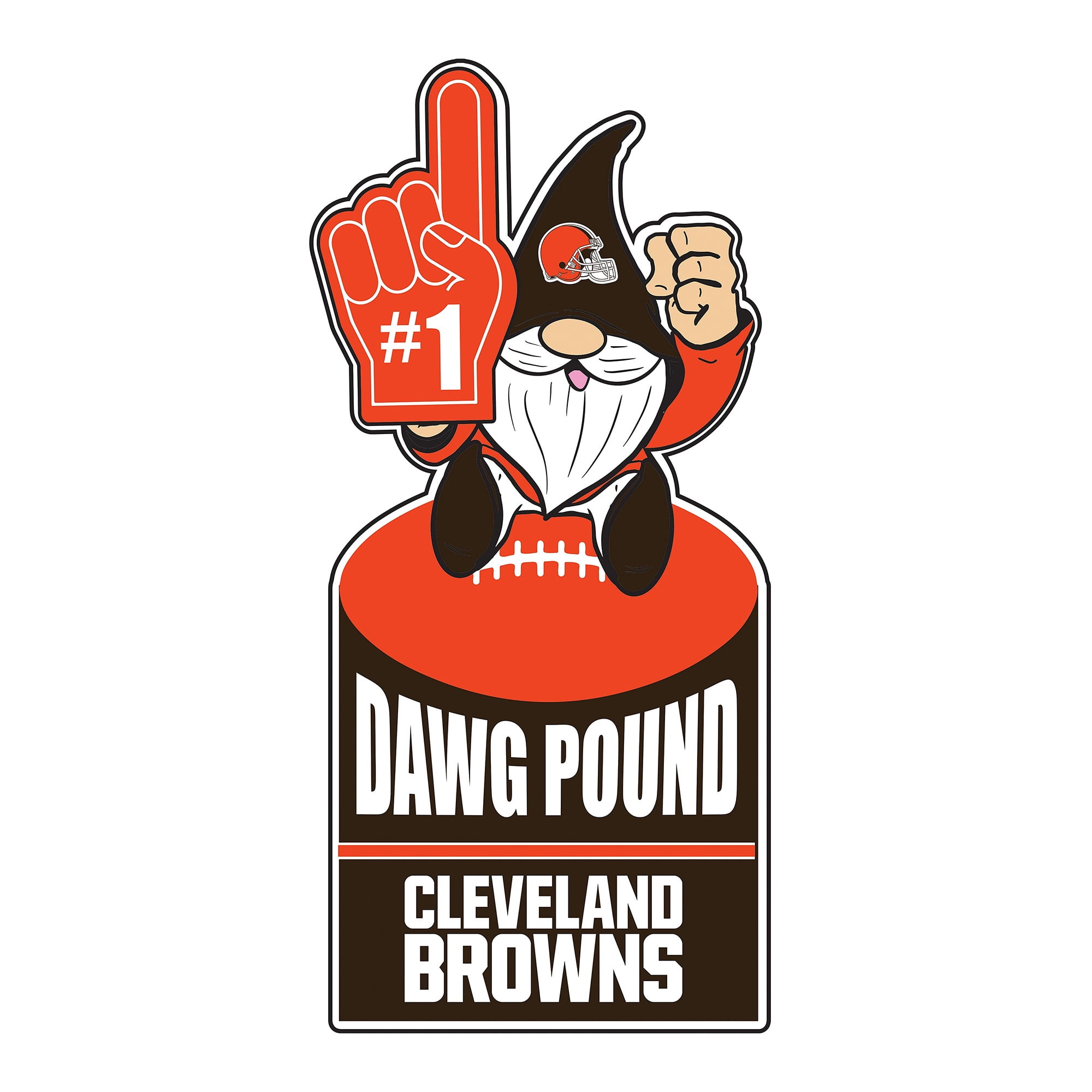 Cleveland Browns 30" Metal Gnome 3-in-1 Outdoor Yard Sign - Walmart.com