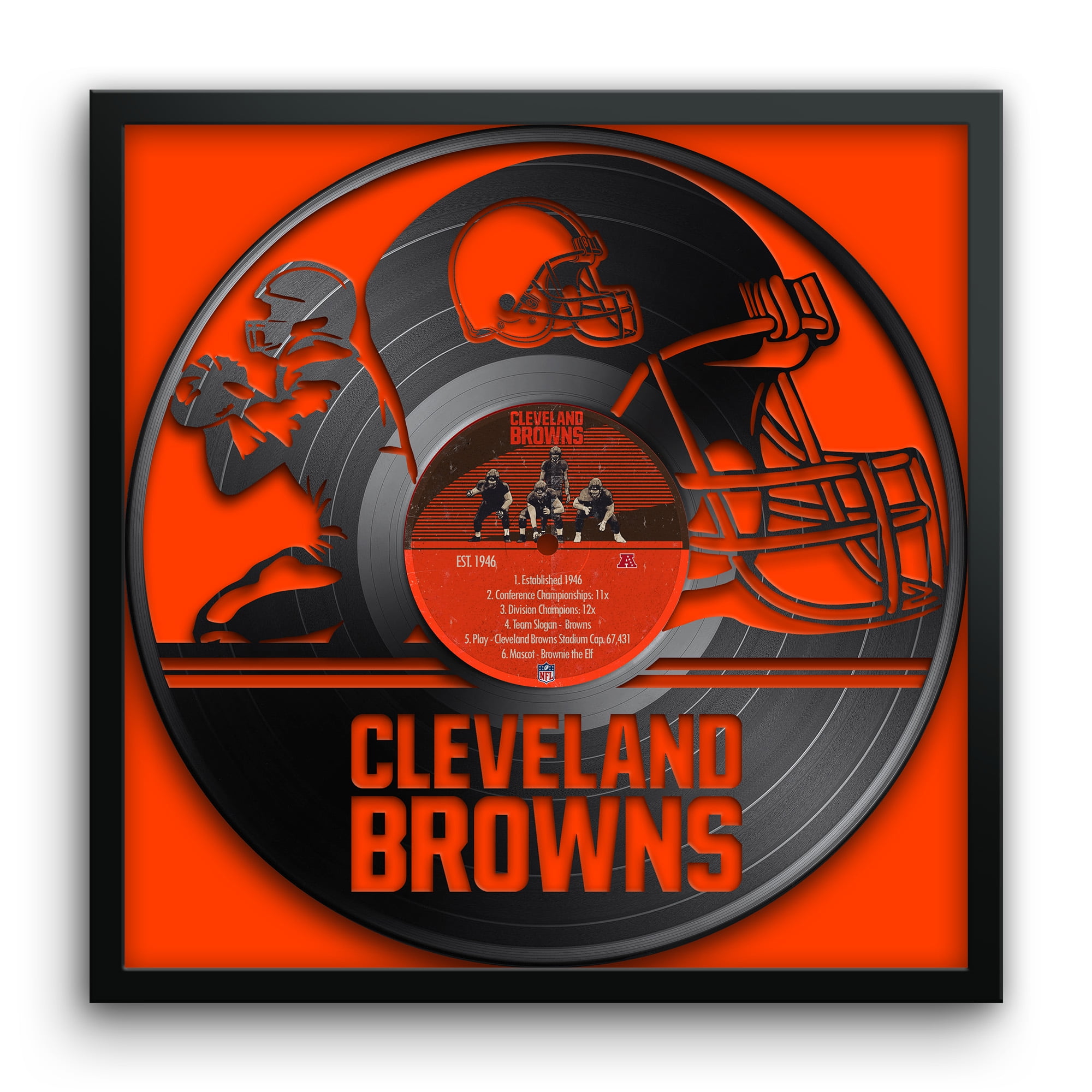Cleveland Browns Framed 13" x 13" Vinyl Record Art Print - Walmart.com