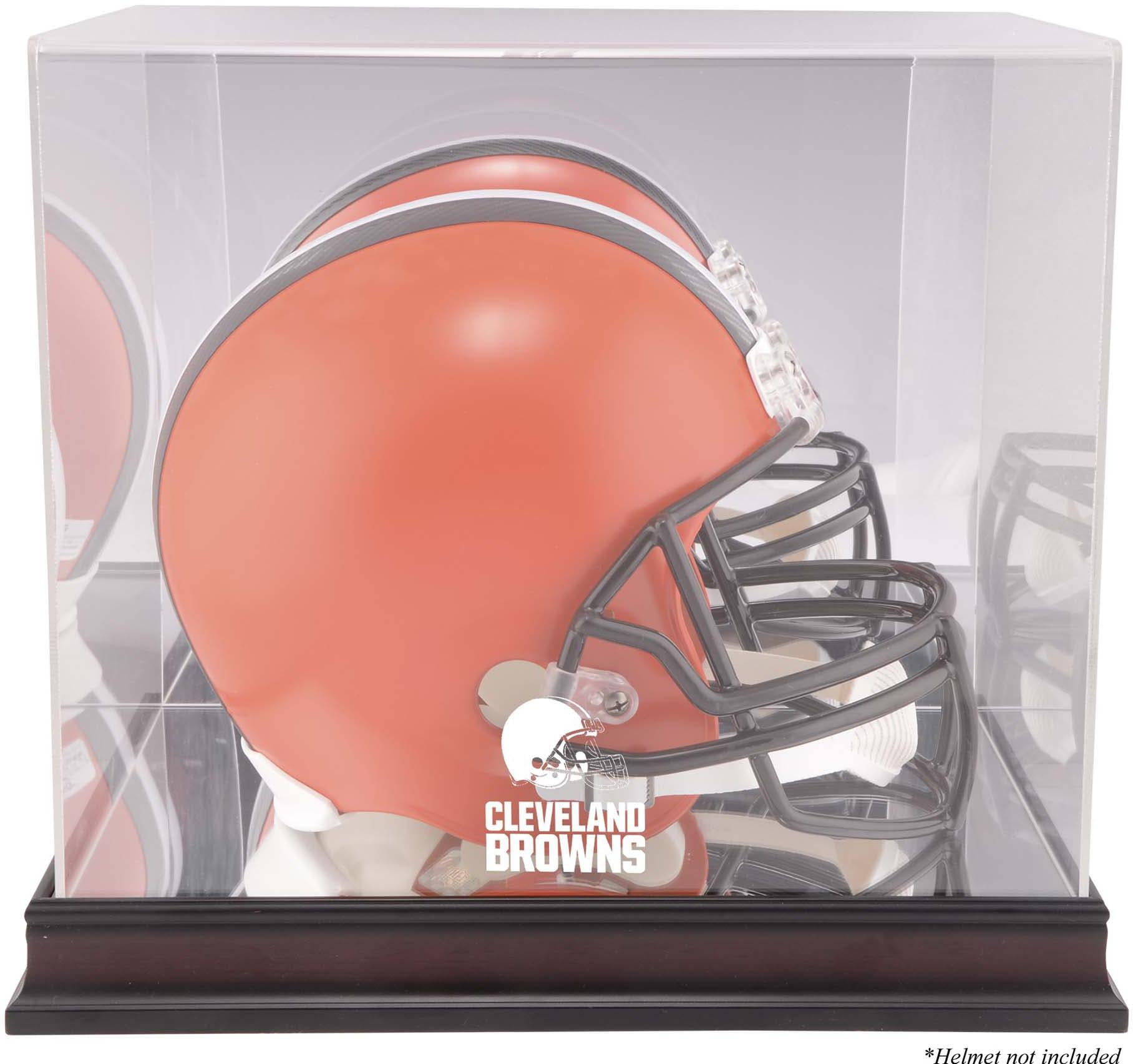Cleveland Browns Mahogany Helmet Logo Display Case with Mirror Back ...