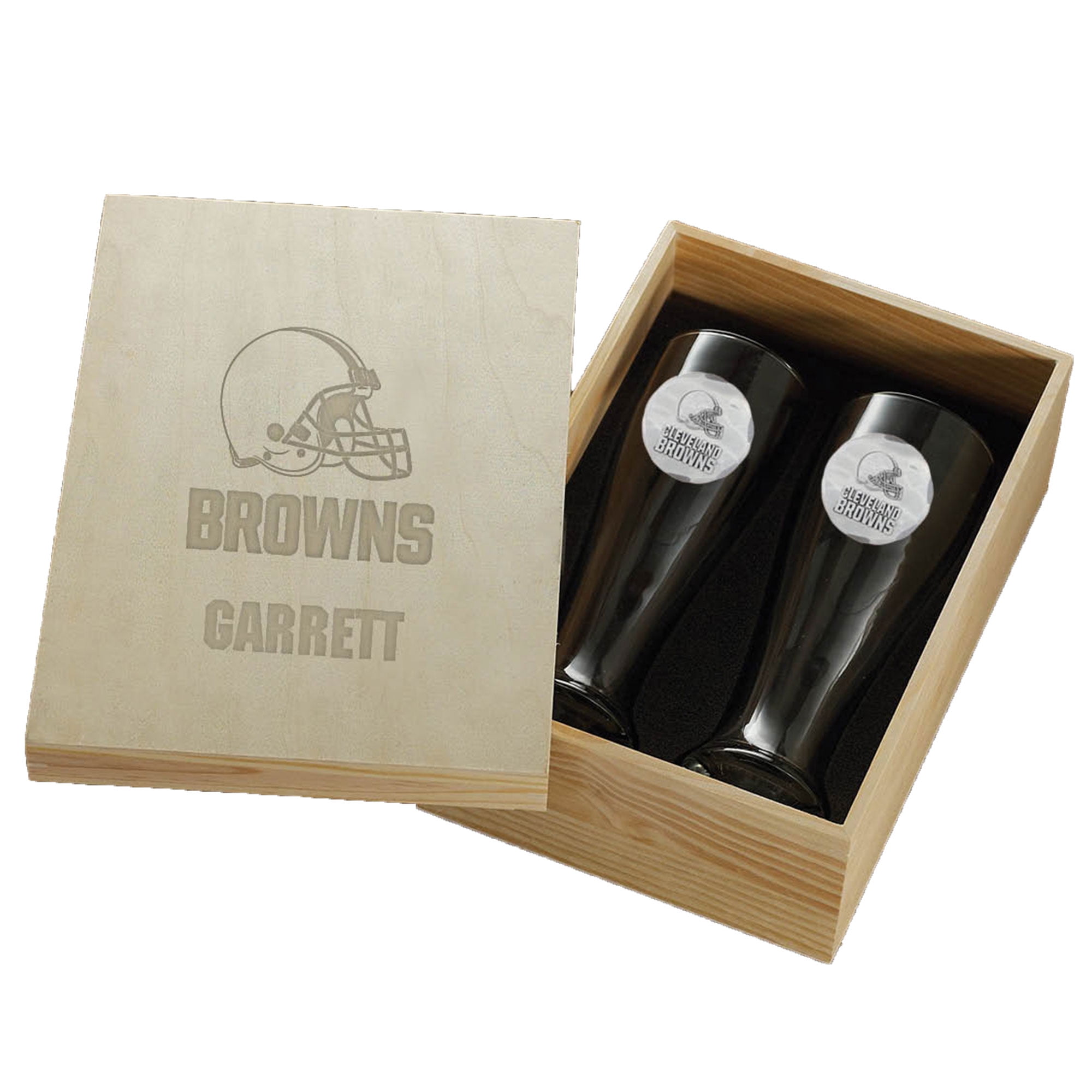 Cleveland Browns Two-Piece Pilsner Glass Set with Collector's Box ...