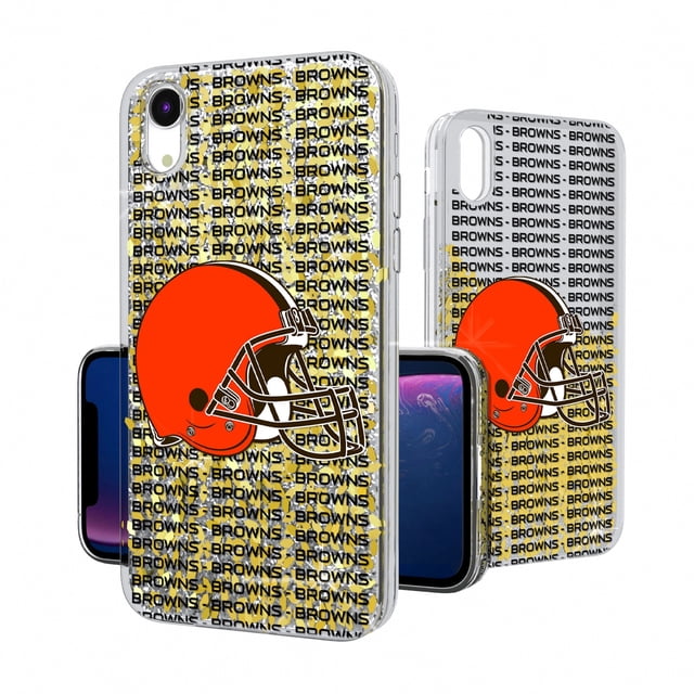 Cleveland Browns iPhone Text Backdrop Design Glitter Case - Walmart.com