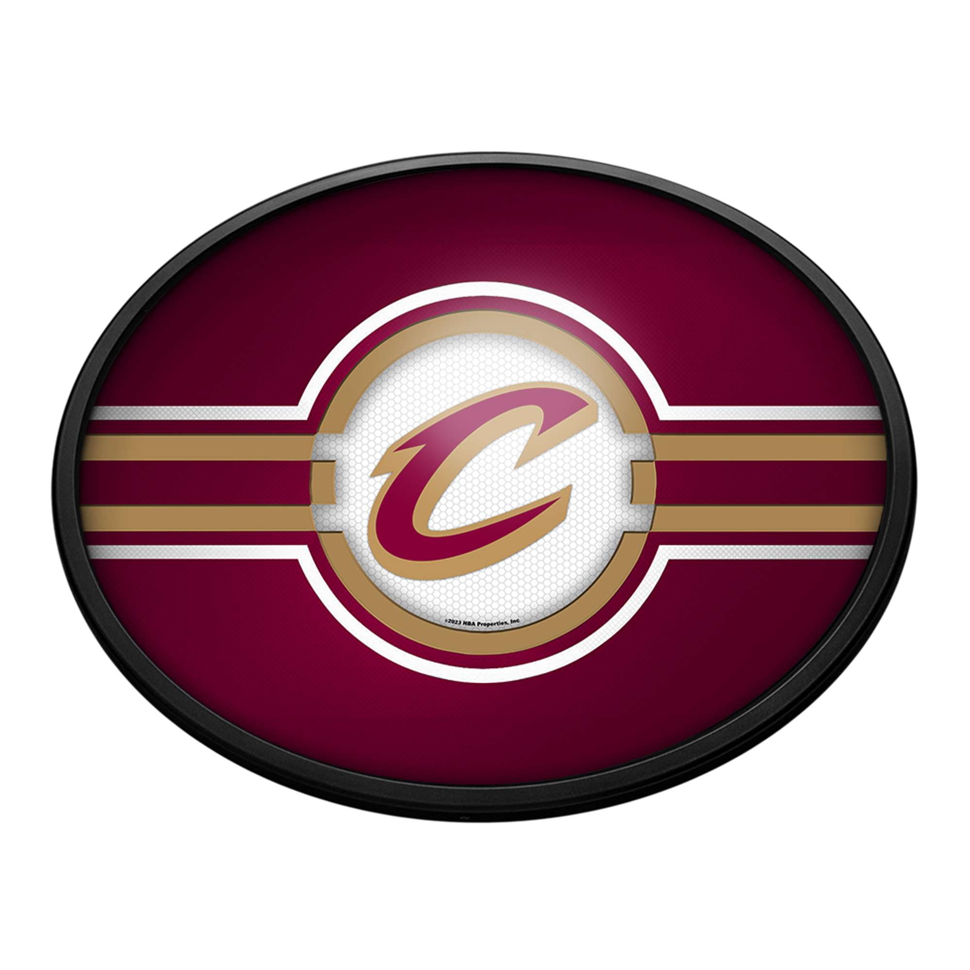 Cleveland Cavaliers 18'' x 14'' Slimline Illuminated Striped Oval Wall ...