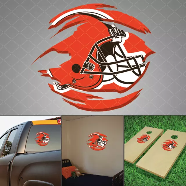 Cleveland Cleveland Football Team Distressed Scratched Decal Torn ...