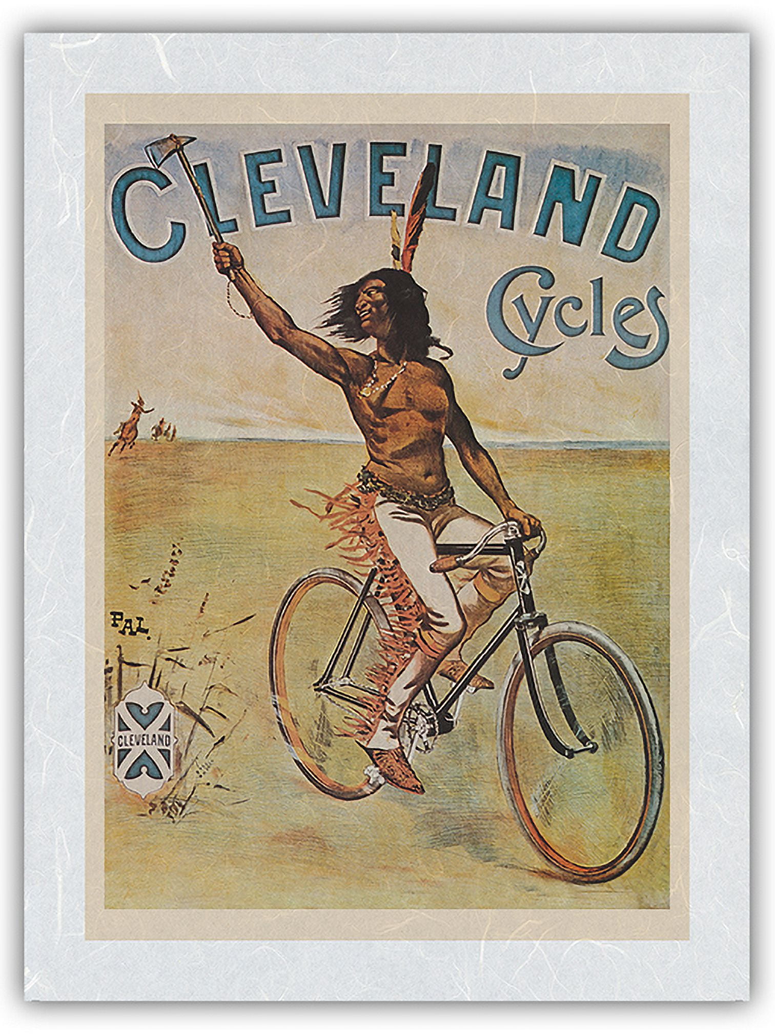 Cleveland Cycles - Native American Indian Rider - Vintage Bicycle ...