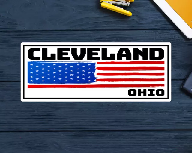 Cleveland Decal Sticker American Flag Patriotic Phone Decal Water ...