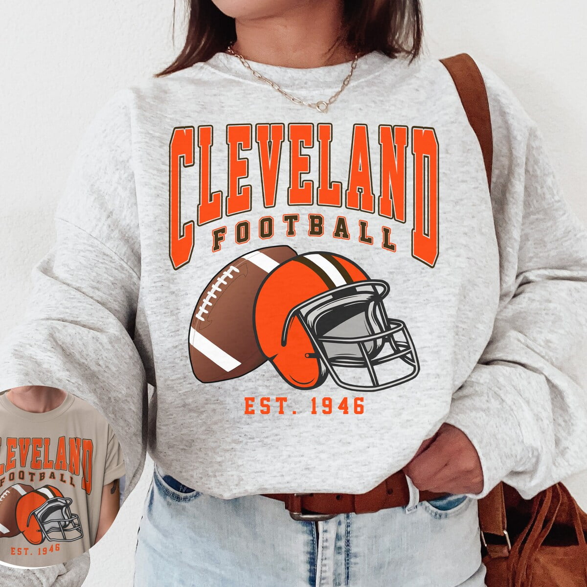 Cleveland Football Crewneck Sweatshirt , Browns Sweatshirt, Cleveland ...