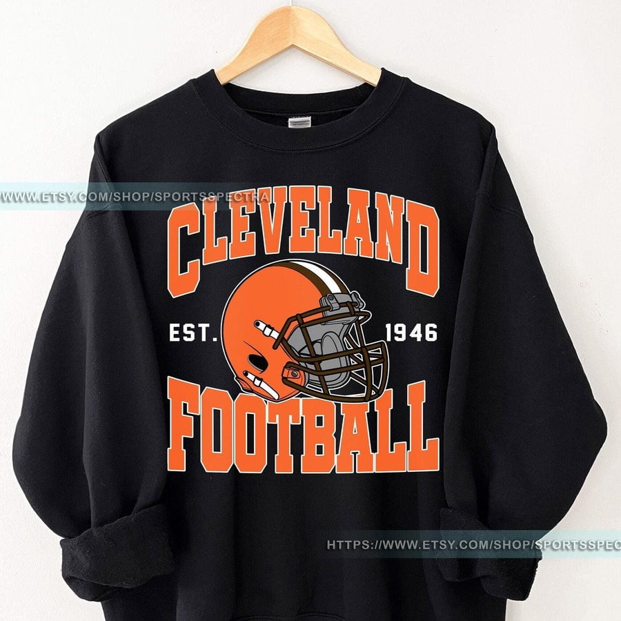 Cleveland Football Vintage Swea , Retro Cleveland Brown Football Shirt ...