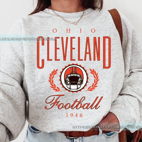 Cleveland Football Vintage Swea , Retro Cleveland Brown Football Shirt ...
