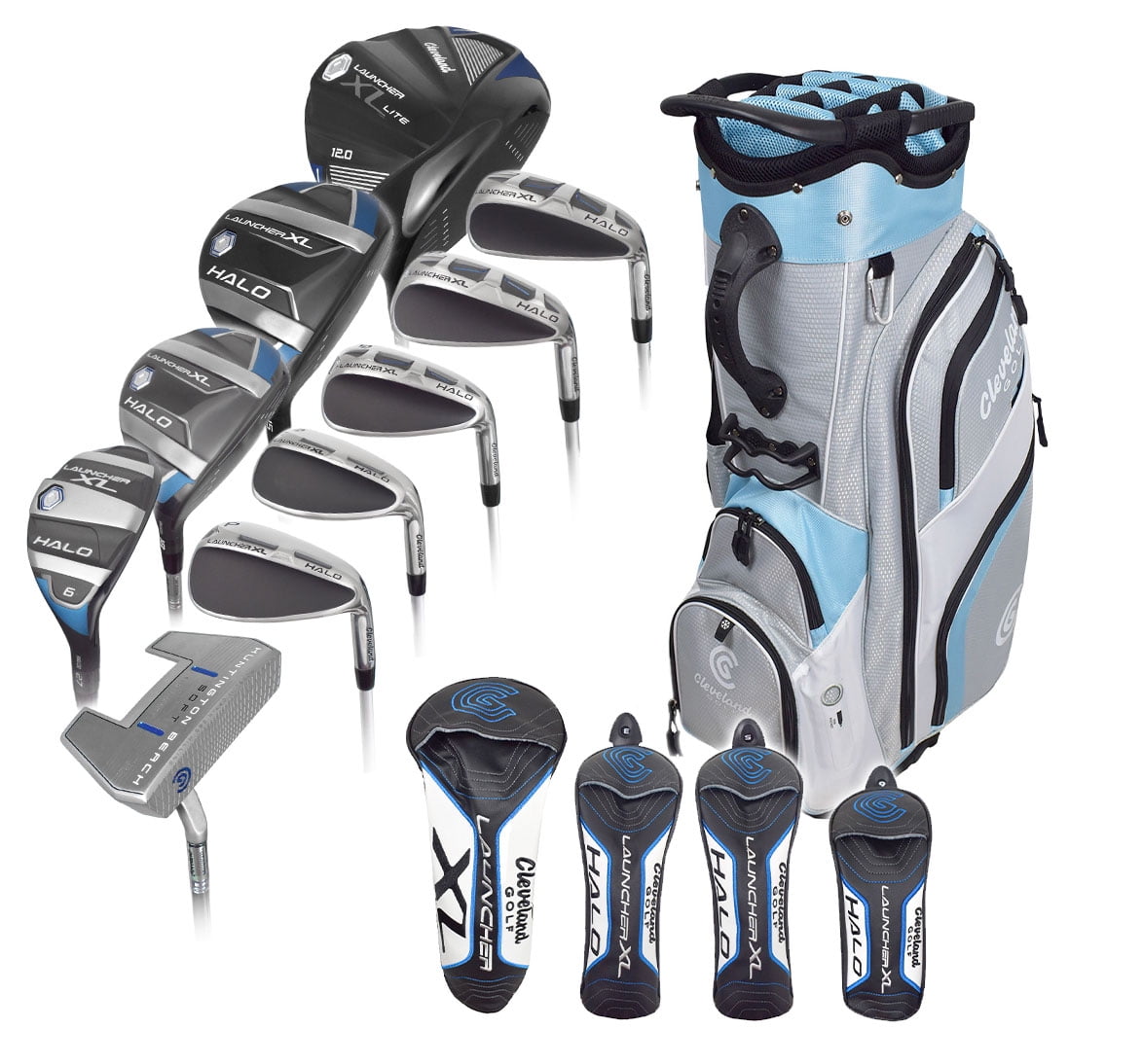 Cleveland Golf Ladies Launcher XL Halo Complete Set With Cart Bag Black ...