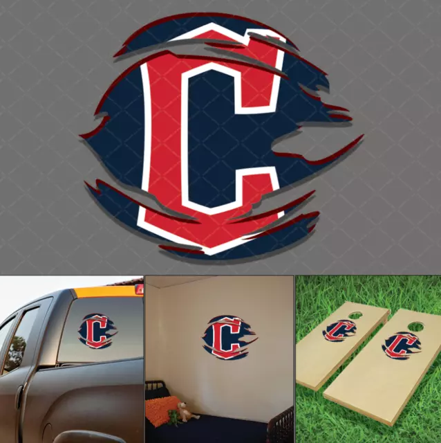 Cleveland Guardians Distressed Scratched Decal, Ripped Tattered Sticker ...