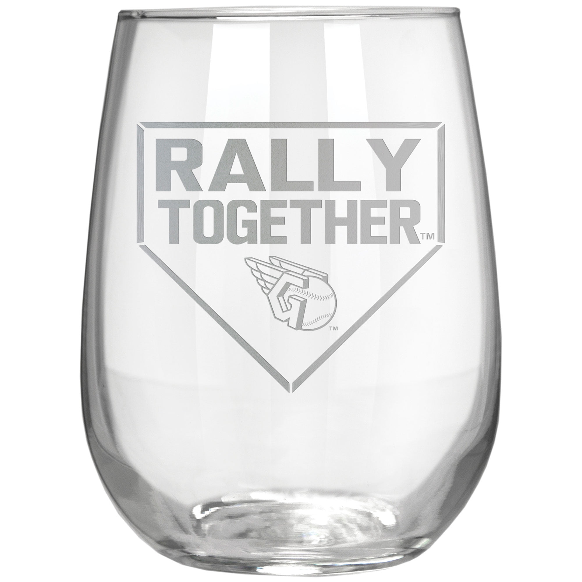 Cleveland Guardians Etched 17oz. Rally Cry Stemless Wine Glass ...