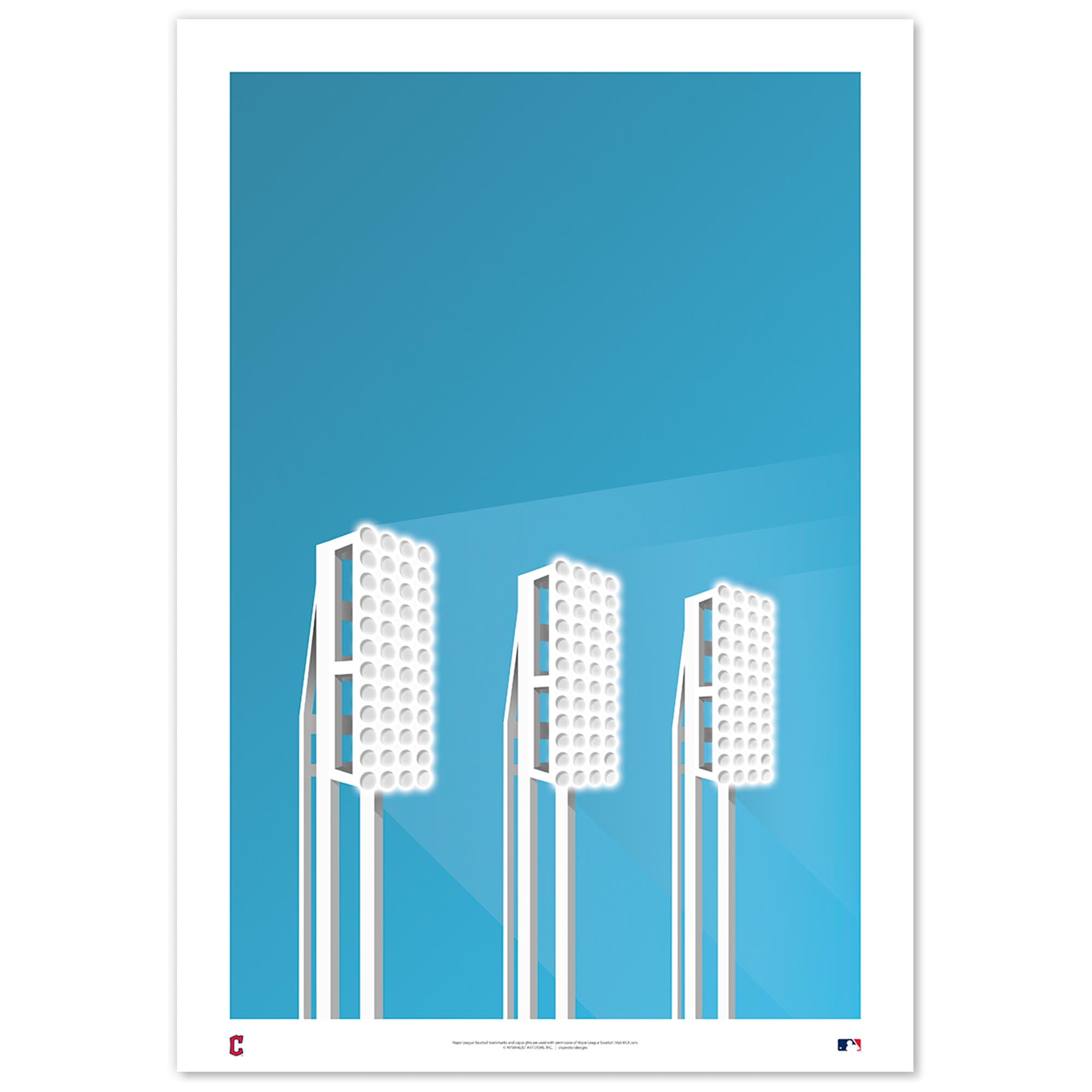 Cleveland Guardians Progressive Field 24" x 36" Minimalist Fine Art ...