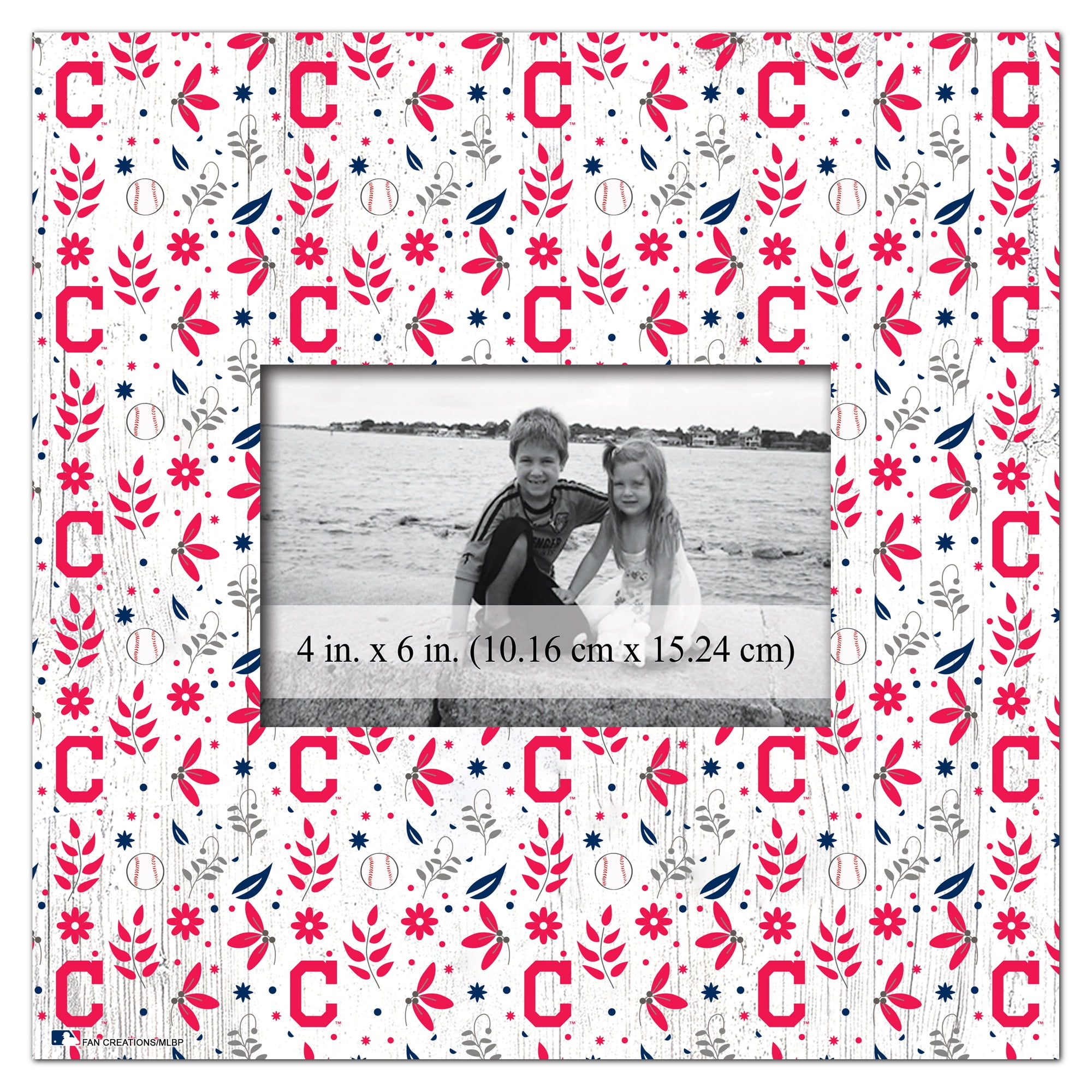 Cleveland Indians 10'' x 10'' Floral Pattern Frame - Walmart.com