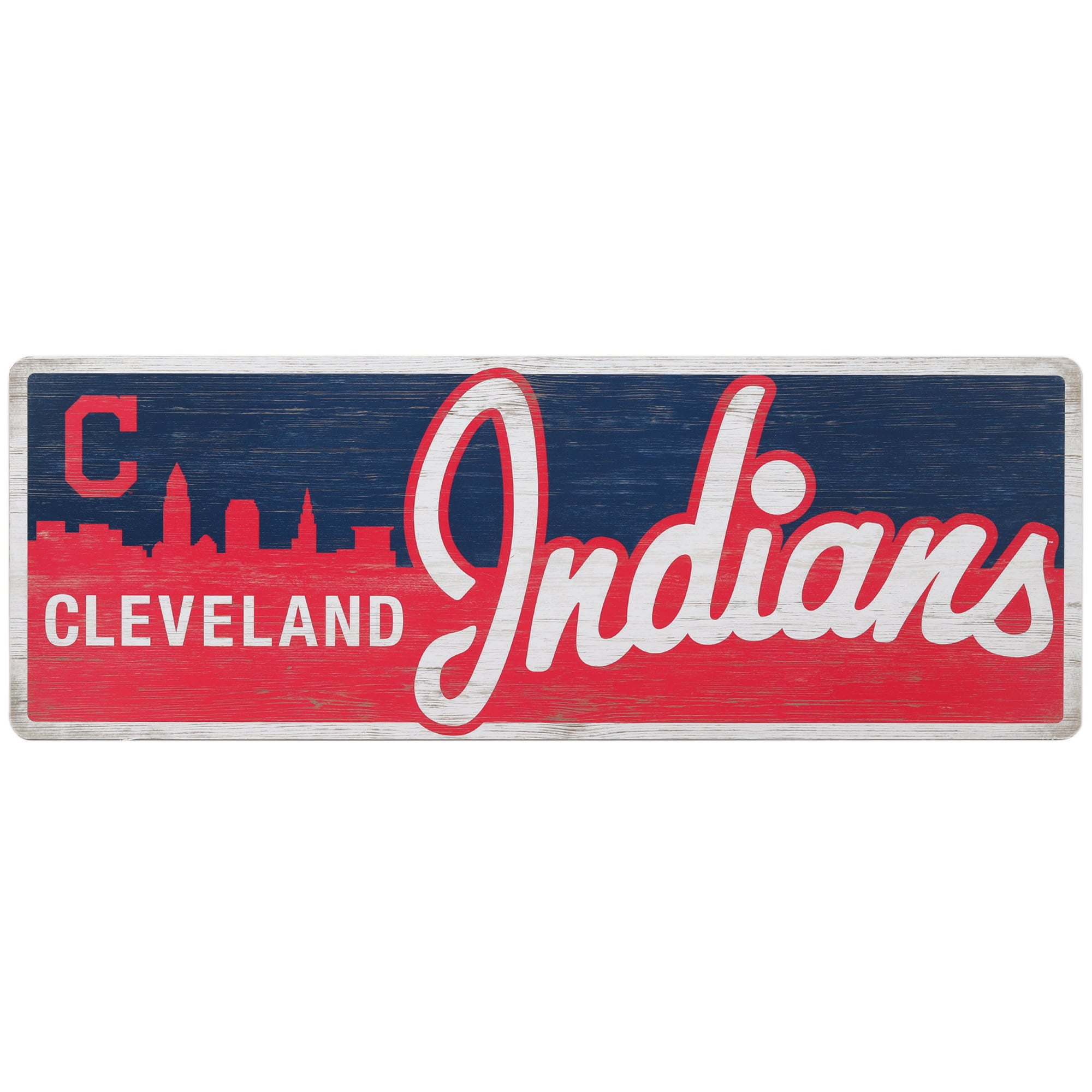 Cleveland Indians 10" x 28" Traditions Wood Sign - Walmart.com