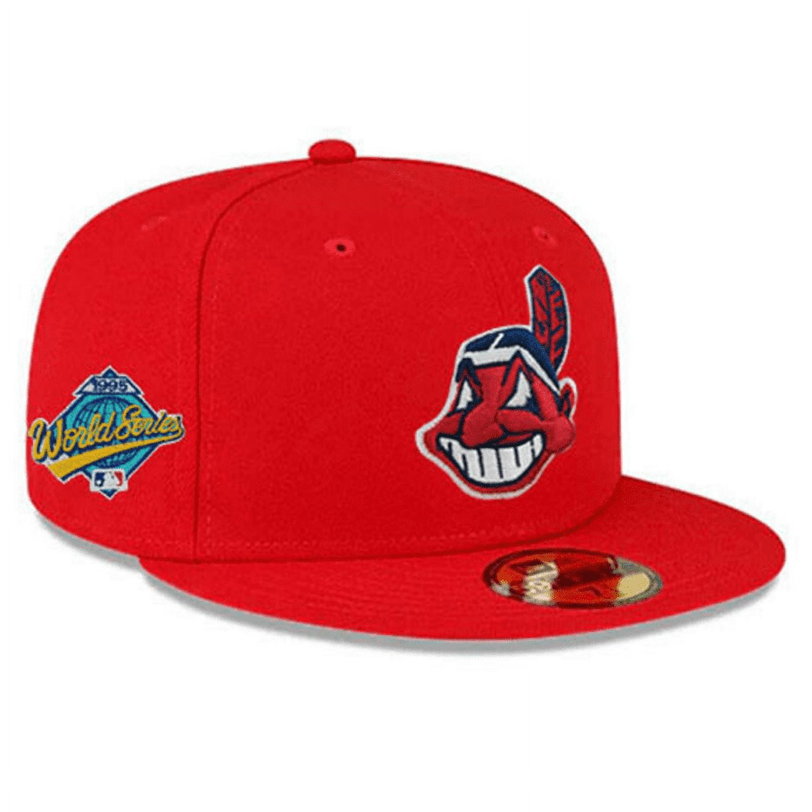 Cleveland - Indians Red 1995 World Series Men's Fitted Baseball Cap ...