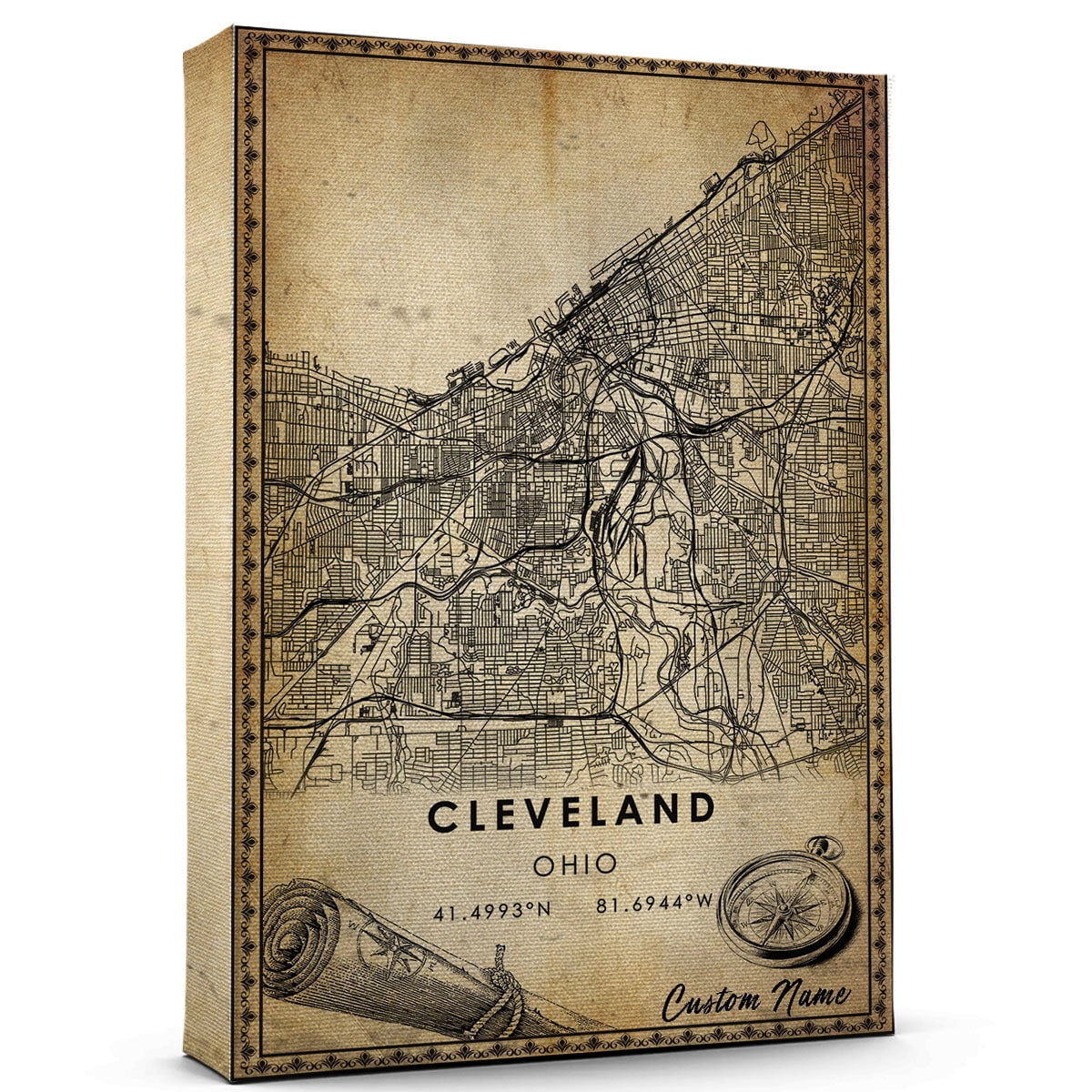 Cleveland Map Poster, Ohio Map Art Poster, Canvas, Cleveland Map City ...