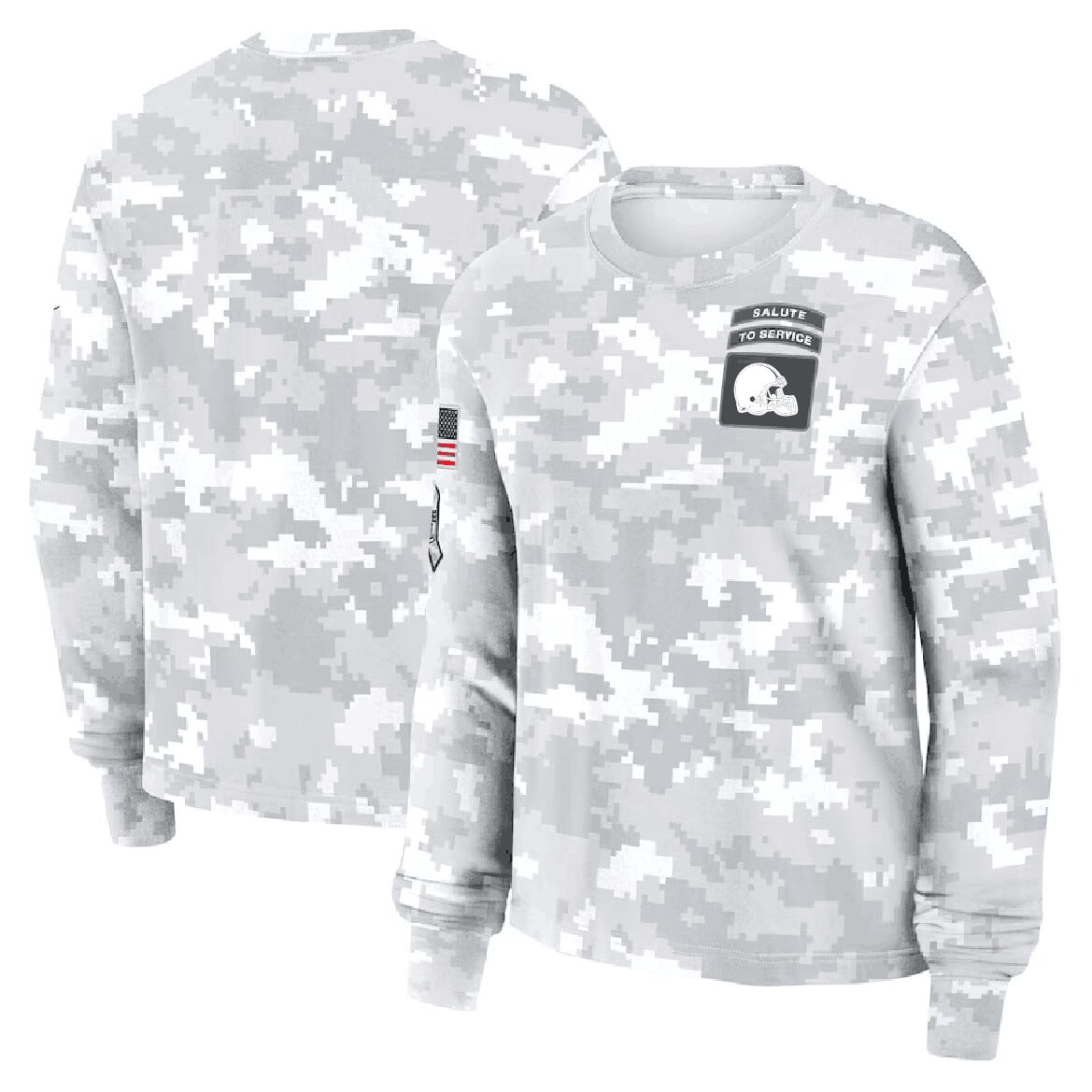 Cleveland Men 2024 Arctic Camo Salute To Service Club Fleece Pullover ...