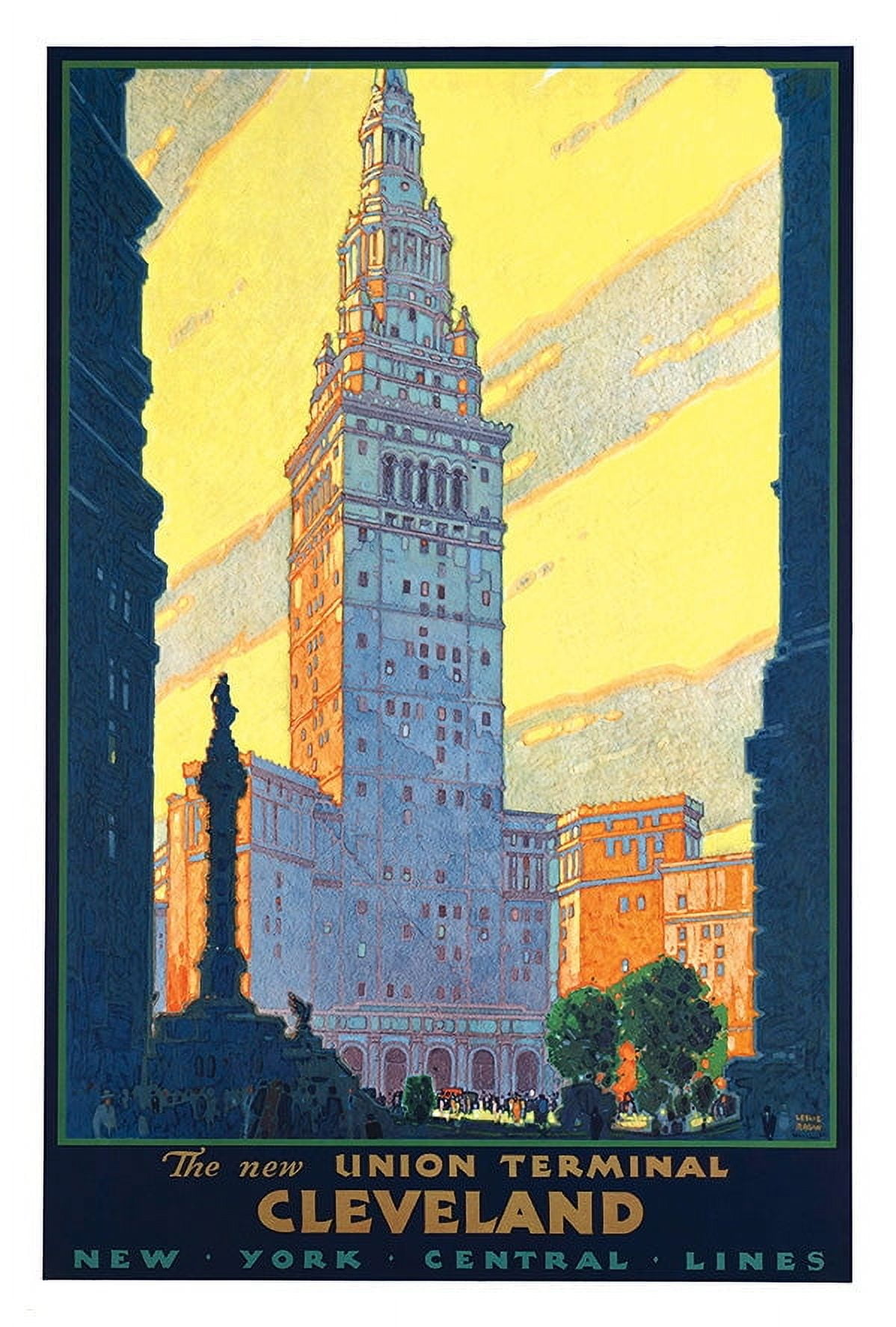 Cleveland - New York Central Lines - Vintage Travel Poster (24x36Inches ...