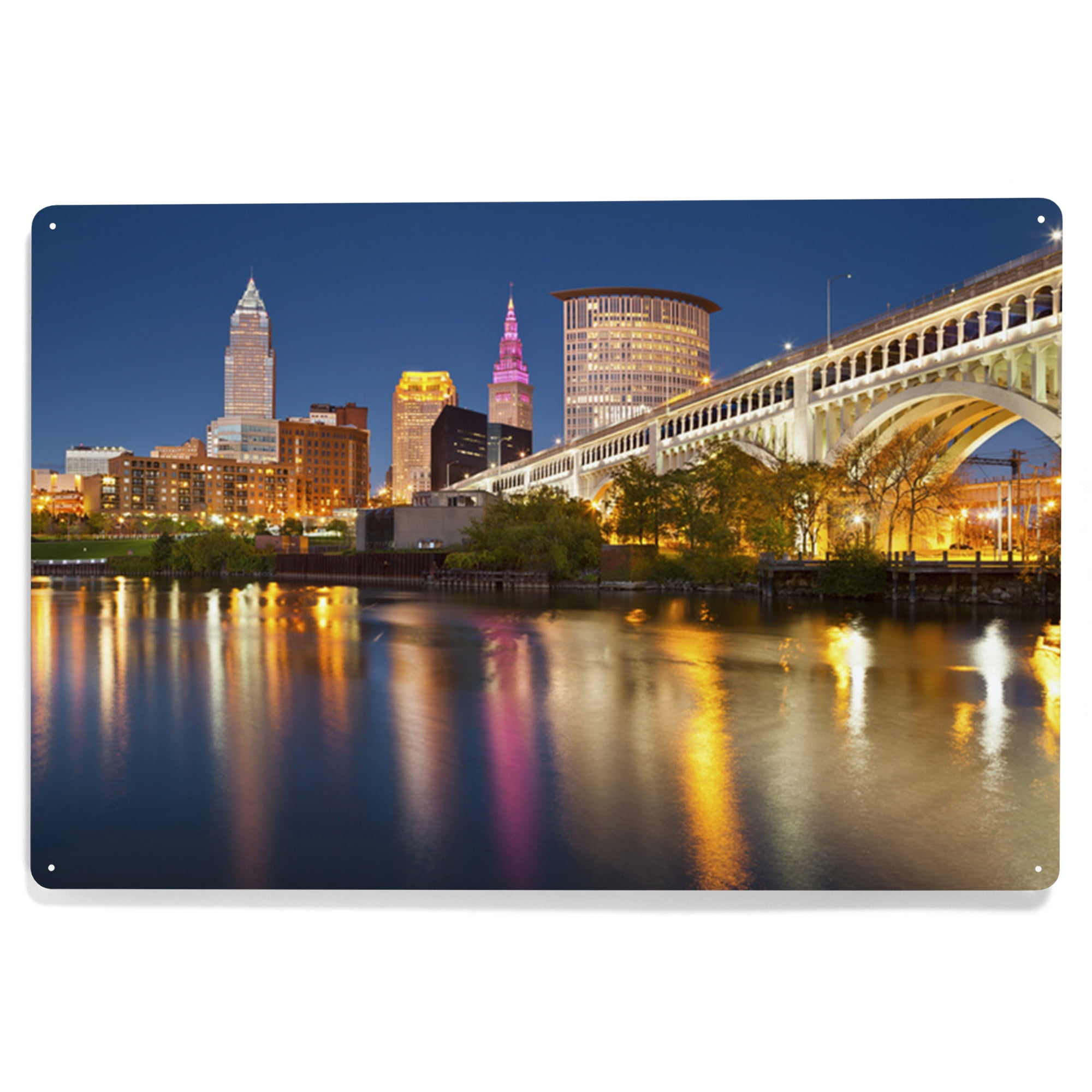 Cleveland, Ohio, Colorful Cleveland Skyline at Night, Photo A-92982 ...