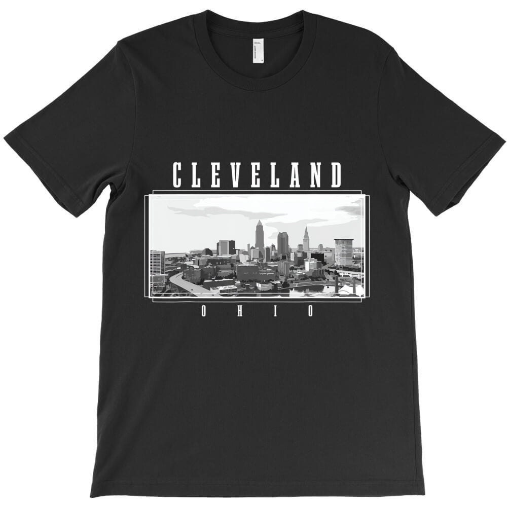 Cleveland Ohio Skyline Pride Funny Black & White Vintage Graphic ...