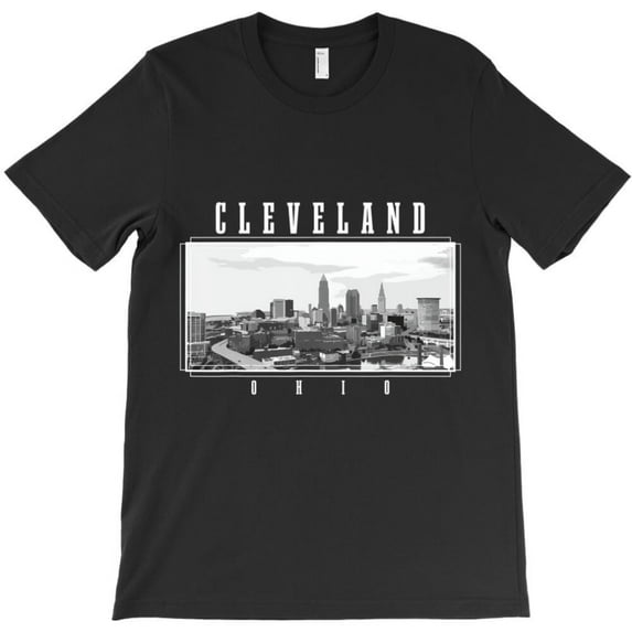 Cleveland Ohio Skyline Pride Funny Black & White Vintage Graphic - Soft ...