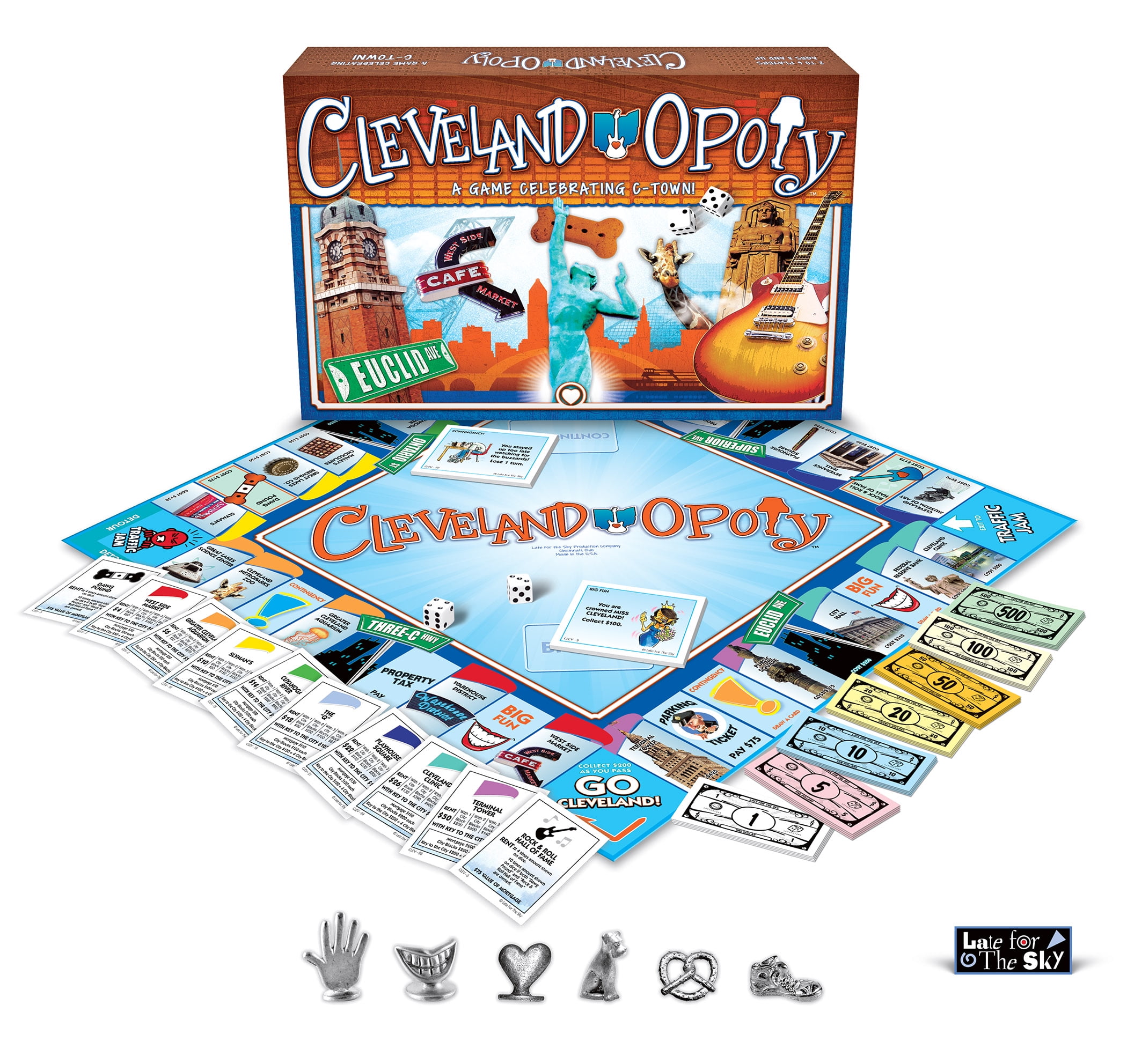 Late for the Sky Cleveland Opoly Board Game, Family Adventures, Ages 8 ...