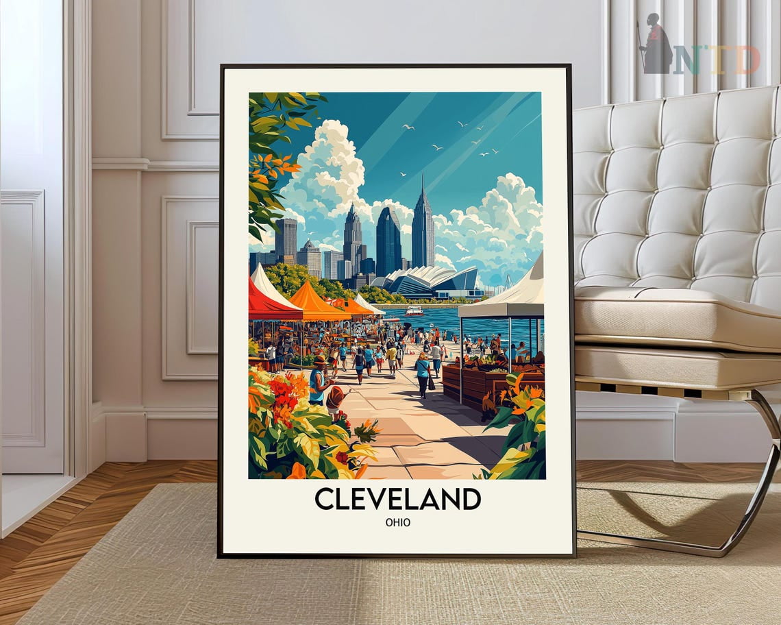Cleveland Print, Cleveland Poster, Clevelandcleveland Art Print ...